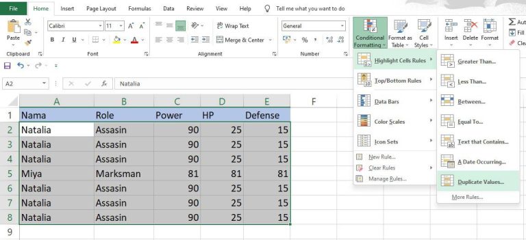 Highlight Cell Rules Duplicate Value dan Unique Value DI Excel ...